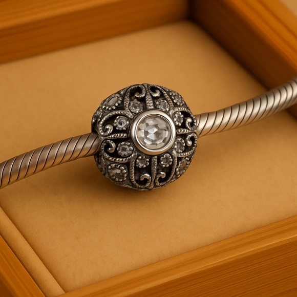 Pandora | Jewelry | Pandora Fairy Tale Bloom Clear Cz Charm Bead 925 ...